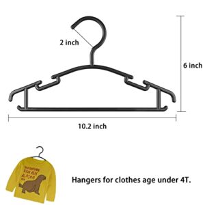 GoodtoU Black Baby Hangers for Closet Plastic Kids Hangers Black Baby Clothes Hangers Children Hangers Toddler Hangers Nursery Hangers 10.24inch (Black, 80pack)