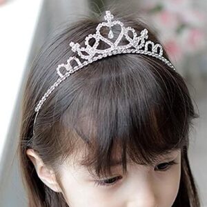 gortin girls crystal tiara crown silver children princess crown for birthday party rhinestones headbands bride wedding headpieces for girls and kids (type 1)