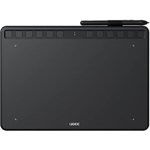 ugee s1060w wireless graphic drawing tablet, 10x6.27 digital art pen tablet with 12 shortcut keys,battery-free pen 8192 pressure compatible with android, windows, mac os, chrome os,linux