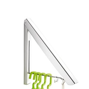 OnlyOne Select Retractable Clothes Rack Wall Mount, Folding Clothes Hanger Drying Rack, for Laundry Room Closet Storage Bathroom Bedroom Organization (Silver)