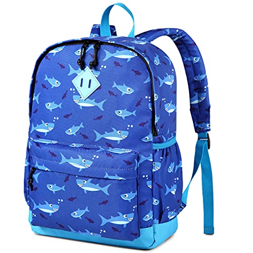 VASCHY Toddler Backpacks Boys, Lightweight Water Resistant Daycare Preschool Backpack for Little Boys and Girls w Chest Strap Ocean Shark