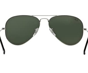 Ray-Ban RB3025 Metal Aviator Sunglasses + Vision Group Accessories Bundle (Silver/Grey Mirror, 58),unisex-adult