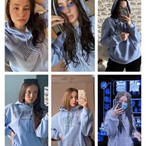 SOLY HUX Women Casual Fashion California Hoodie Los Angeles Pullover Drawstring Graphic Sweatshirt Blue L