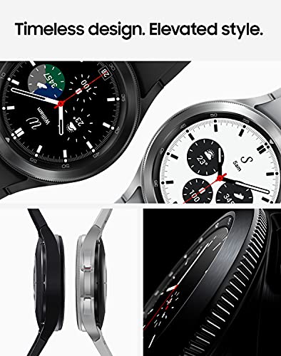 SAMSUNG Galaxy Watch 4 Classic 46mm Smartwatch with ECG Monitor Tracker for Health, Fitness, Running, Sleep Cycles, GPS Fall Detection, Bluetooth, US Version, Silver