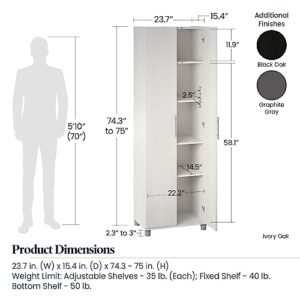 SystemBuild Evolution Camberly 24" Utility Storage Cabinet, Black Oak