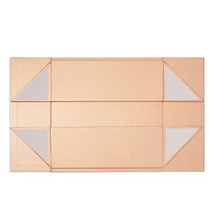 6 Pack Proposal Boxes with Lid for Groomsmen, Bridesmaid, 9.5 x 9.5 x 3.5 Inch Square Glossy Rose Gold Magnetic Gift Box for Parties, Retail