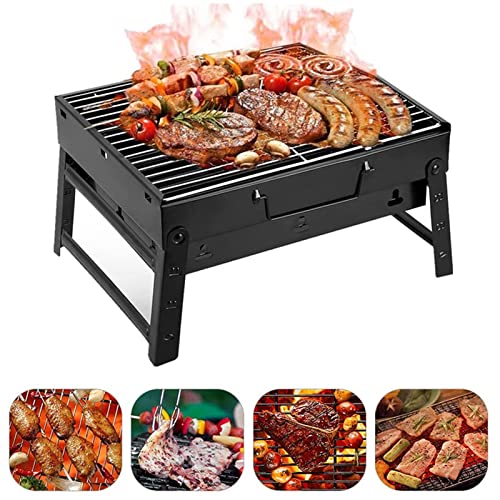 Charcoal Grill, Portable Folding Barbecue Grill BBQ Grill Desk Tabletop Outdoor Stainless Steel Camping Grill for Picnic Garden Terrace Camping Travel(Medium)