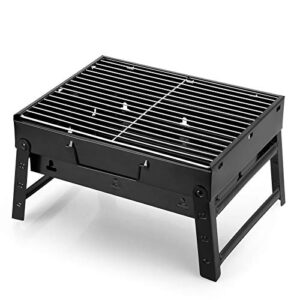 Charcoal Grill, Portable Folding Barbecue Grill BBQ Grill Desk Tabletop Outdoor Stainless Steel Camping Grill for Picnic Garden Terrace Camping Travel(Medium)