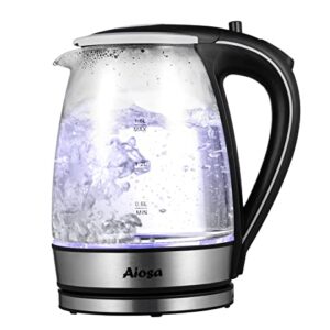 Electric Kettle,kettle water boiler,Auto Shut Off, Blue LED Light,1.8L Cordless 360° Base,One-Handed Operation Easy To Use,Aiosa Electric Kettles…