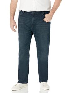 nautica men's 5 pocket straight fit stretch jean, pure adriatic sea wash, 42w x 34l