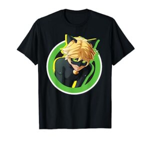 miraculous collection cat noir badge t-shirt