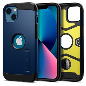 spigen tough armor [extreme protection tech] designed for iphone 13 mini case (2021) - navy blue