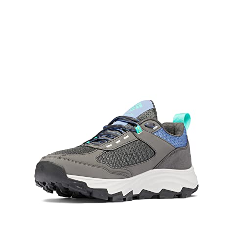 Columbia Women's Hatana Max Outdry Hiking Shoe, Dark Grey/Electric Turquoise, 9 Wide