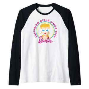 Barbie 60th Anniversary Inspiring Girls Since 59 Raglan Baseball Tee