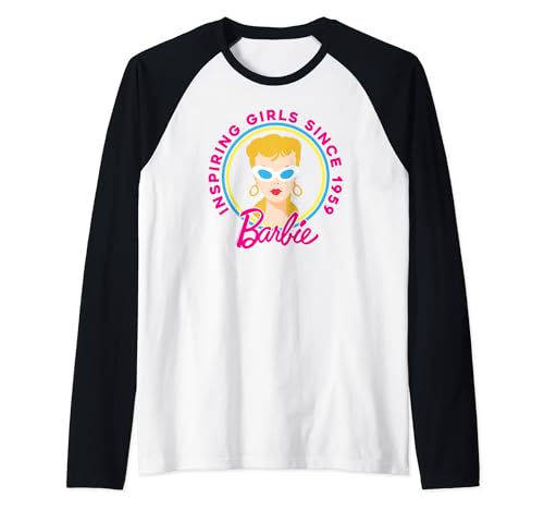 Barbie 60th Anniversary Inspiring Girls Since 59 Raglan Baseball Tee