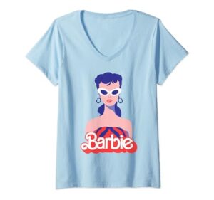 barbie 60th anniversary red logo v-neck t-shirt