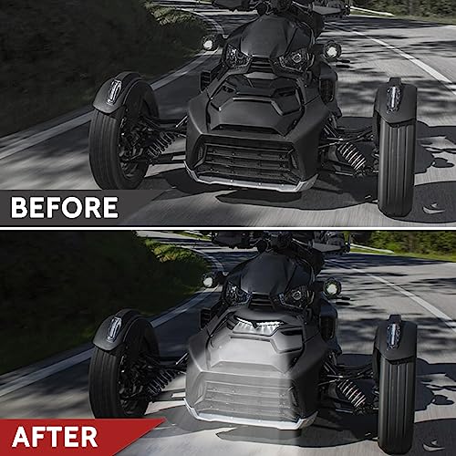 LED Auxiliary Light DRL Kit for Ryker, SAUTVS Black Hood Panel with Daytime Running Light for Can-Am Ryker 600 900 Sport & Ryker Rally Edition All Models Accessories (Replace #219400848#219401075)