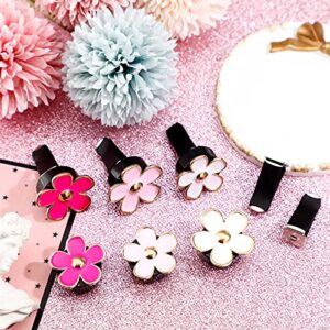 6 Pcs Daisy Flower Air Vent Clip Air Conditioning Outlet Clip Car Air Freshener Clip Charm Car Inter Decor Accessories (Red, Pink, White,3 cm, 3.3 cm)