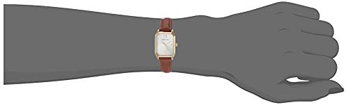 Anne Klein Women Japanese Quartz Dress Watch with Leather Strap, Brown, 13 (Model: AK/3874CHHY)