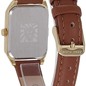 Anne Klein Women Japanese Quartz Dress Watch with Leather Strap, Brown, 13 (Model: AK/3874CHHY)