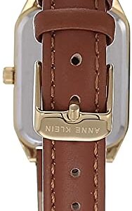 Anne Klein Women Japanese Quartz Dress Watch with Leather Strap, Brown, 13 (Model: AK/3874CHHY)