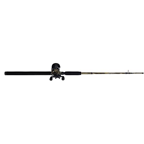 Ugly Stik 7’ Camo Conventional Fishing Rod and Reel Casting Combo, Right Handle Position, Ugly Tech Construction With Clear Tip Design, 1-Piece Rod, Size 20 2 Ball Bearing Conventional Reel