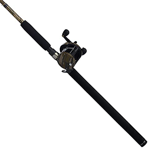 Ugly Stik 7’ Camo Conventional Fishing Rod and Reel Casting Combo, Right Handle Position, Ugly Tech Construction With Clear Tip Design, 1-Piece Rod, Size 20 2 Ball Bearing Conventional Reel