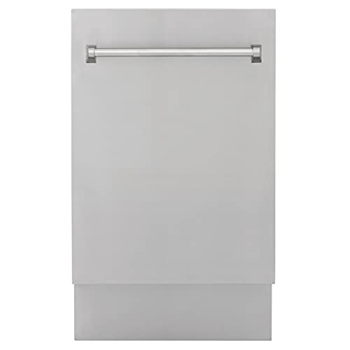 ZLINE 18" Tallac Series 3rd Rack Top Control Dishwasher in Stainless Steel and Traditonal Handle, 51dBa (DWV-304-18) (304 Stainless Steel)