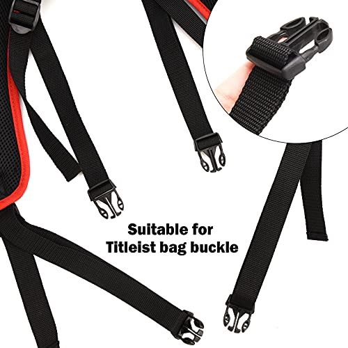 Black with Red Edge Quick Side Release Plastic Buckle Golf Bag Shoulder Straps Replacement