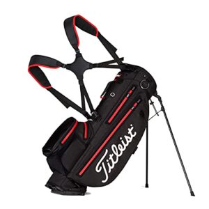 Black with Red Edge Quick Side Release Plastic Buckle Golf Bag Shoulder Straps Replacement