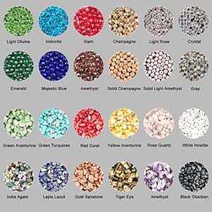 Crystal Beads for Jewelry Making Kit Briolette Glass and Gemstone Beads Assortment Wire Ring Making Kit with Crystals Jewelry Making Supplies for Necklace Earring Bracelet Beads Kits for Adults