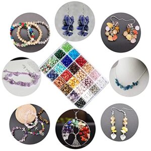 Crystal Beads for Jewelry Making Kit Briolette Glass and Gemstone Beads Assortment Wire Ring Making Kit with Crystals Jewelry Making Supplies for Necklace Earring Bracelet Beads Kits for Adults