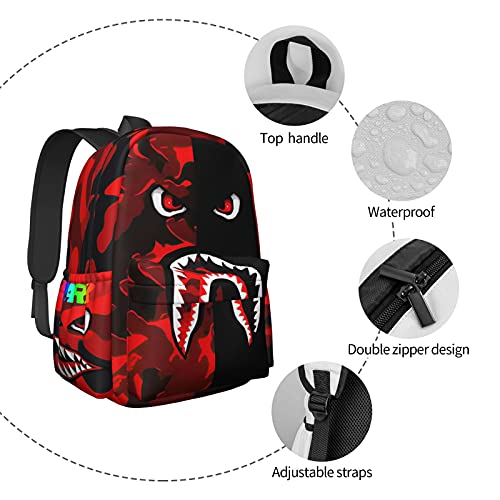 Vkaxopt Backpack Shark Teeth Camo Backpacks Travel Laptop Daypack Big Capacity Bookbag Fashion Durable for Men and Women,One Size