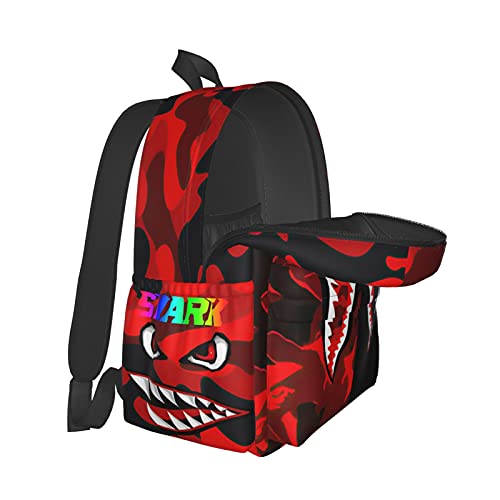 Vkaxopt Backpack Shark Teeth Camo Backpacks Travel Laptop Daypack Big Capacity Bookbag Fashion Durable for Men and Women,One Size