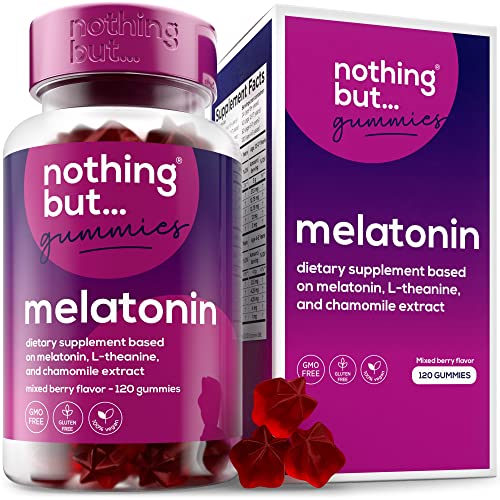 Pure Melatonin Gummies for Kids & Adults, 5mg Melatonin Gummy w/ L-theanine & Chamomile Extract, Children Melatonin Gummies for Relaxation & Sleep Aid, Sugar-Free, Vegan, 120 Gummies