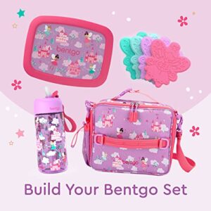 Bentgo® Kids Lunch Bag - Durable, Double Insulated, Water-Resistant Fabric, Interior & Exterior Zippered Pockets, Water Bottle Holder - Ideal for Children 3+ (Fairies)