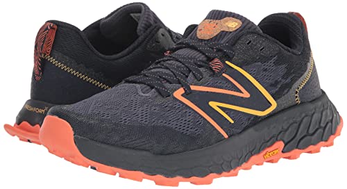 New Balance Men's Fresh Foam X Hierro V7 Running Shoe, Thunder/Vibrant Orange/Vibrant Apricot, 10 Wide