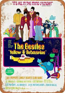 cairuo aidan beatles yellow submarine movie vintage wall decor metal retro tin sign wall decorative signs art decor for man cave home cafe pub bar shop 12x8 inch