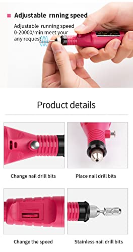 Major Dijit Portable USB Electric Nail Drill Set Polish Pen File Kit,36W Nail Lamp Gel Manicure Dryer Lamp,Acrylic Nail 3D Art Drill Dryer Manicure Supplies, Nail Files Tool Polish Decorating