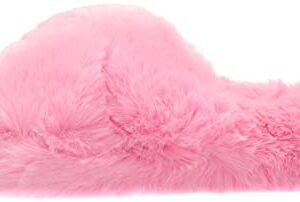 Amazon Essentials Women's Fluffy Slipper, Bright Pink, 8