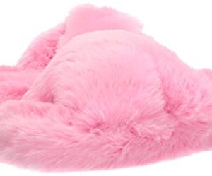 Amazon Essentials Women's Fluffy Slipper, Bright Pink, 8