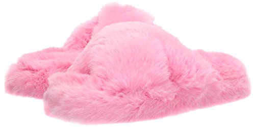 Amazon Essentials Women's Fluffy Slipper, Bright Pink, 8