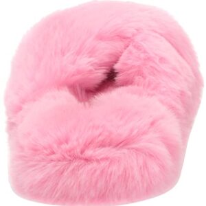 Amazon Essentials Women's Fluffy Slipper, Bright Pink, 8