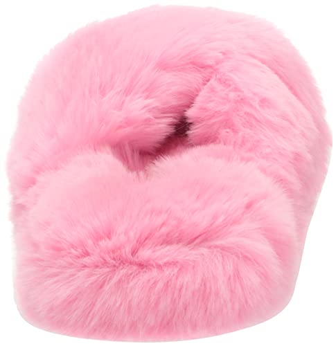 Amazon Essentials Women's Fluffy Slipper, Bright Pink, 8