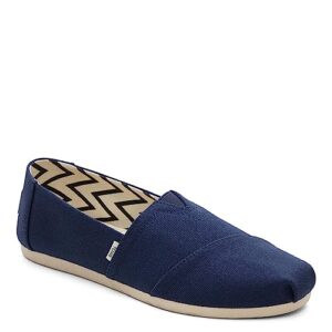 TOMS Women's Alpargata Recycled Cotton Canvas Slip On Sneaker Navy Recycled Cotton Canvas