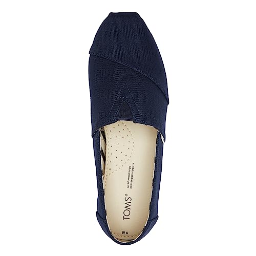 TOMS Women's Alpargata Recycled Cotton Canvas Slip On Sneaker Navy Recycled Cotton Canvas