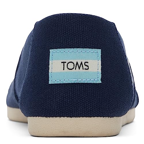 TOMS Women's Alpargata Recycled Cotton Canvas Slip On Sneaker Navy Recycled Cotton Canvas