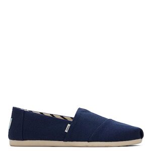 TOMS Women's Alpargata Recycled Cotton Canvas Slip On Sneaker Navy Recycled Cotton Canvas