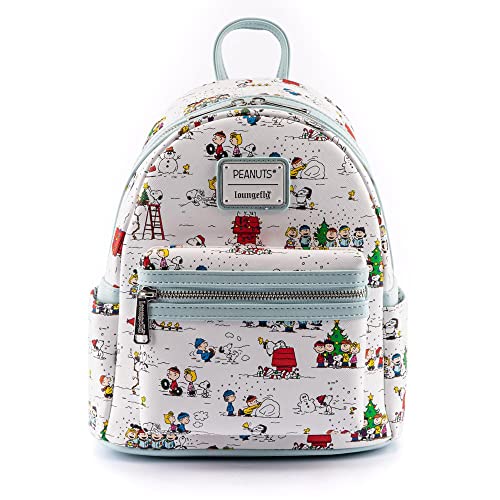 Loungefly Peanuts Happy Holidays All Over Print Womens Double Strap Shoulder Bag Purse