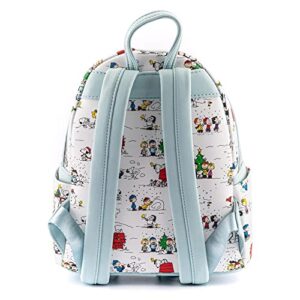 Loungefly Peanuts Happy Holidays All Over Print Womens Double Strap Shoulder Bag Purse